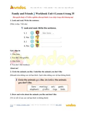 Family and Friends 3 Workbook Unit 4 Lesson 6 trang 35