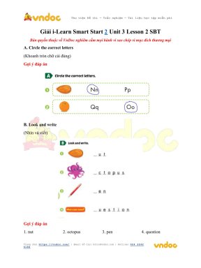 Giải i-Learn Smart Start 2 Unit 3 Lesson 2 SBT