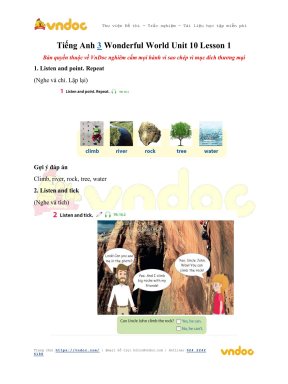 Tiếng Anh 3 Wonderful World Unit 10 Lesson 1