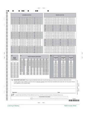 Toeic answer sheet Tờ tô đáp án TOEIC