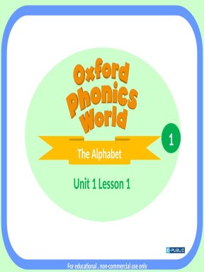 Bài giảng Oxford phonics world 1 Unit 1