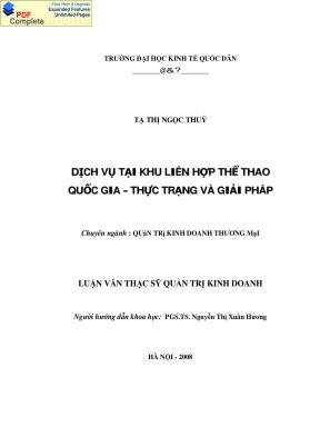 Dịch vụ tại khu liên hợp thể thao quốc gia thực trạng và giải pháp