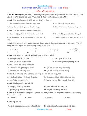 Thuvienhoclieu com bo de on tap giua hk1 vat li 8 nam 2022 2023