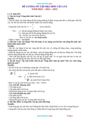 Thuvienhoclieu com de cuong on tap vat li 8 hk1 nam 2022 2023