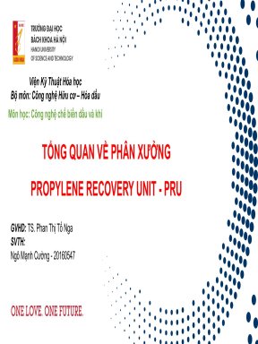 Tổng quan về phân xưởng propylene recovery unit pru