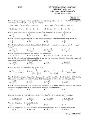 Đề thi tham khảo môn toán (666)