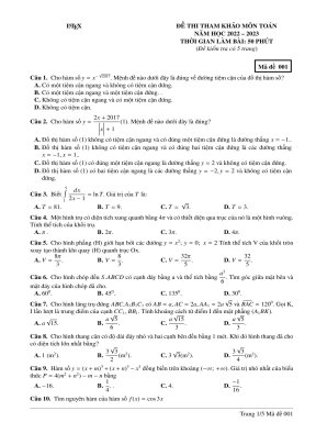 Đề thi tham khảo môn toán (666)