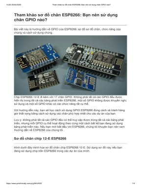 Tham khảo các chân kết nối trên ESP8266: Bạn nên sử dụng các chân GPIO nào?