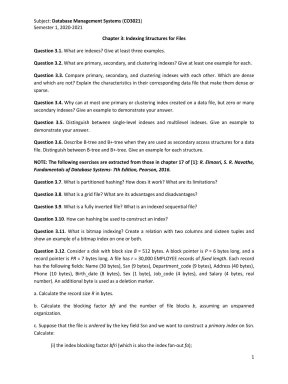 Exercise dbms chapter 3 indexing structures