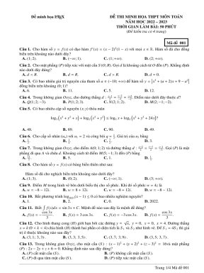 Đề thi minh họa thpt môn toán (666)