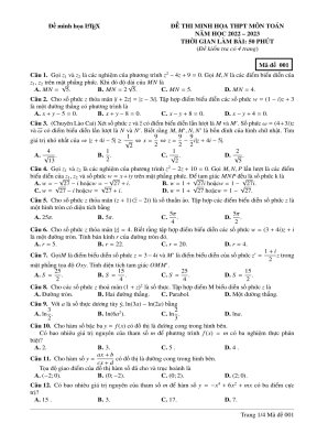 Đề thi minh họa thpt môn toán (666)