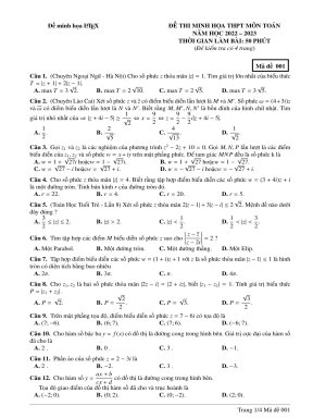 Đề thi minh họa thpt môn toán (666)