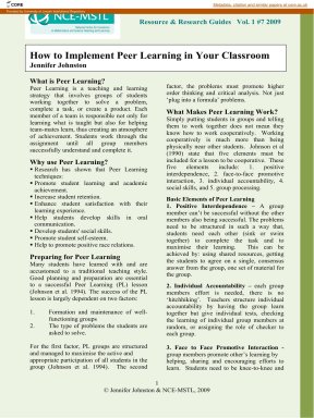 Peer teaching strategy