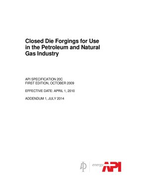 Api spec 20c 2009 (2014) (american petroleum institute)