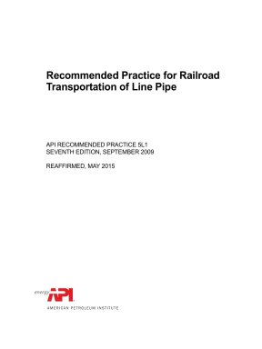 Api rp 5l1 2009 (2015) (american petroleum institute)