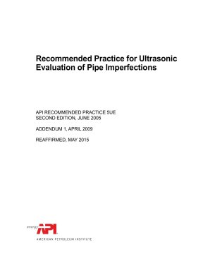 Api rp 5ue 2005 (2015) (american petroleum institute)