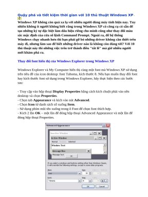 Quay pha va tiet kiem thoi gian voi 10 thu thuat windows xp