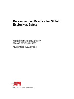 Api rp 67 2007 (2015) (american petroleum institute)