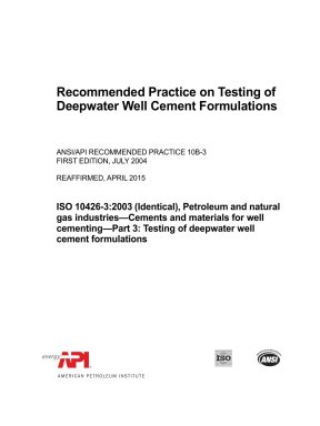 Ansi api rp 10b 3 2004 (2015) (american petroleum institute)