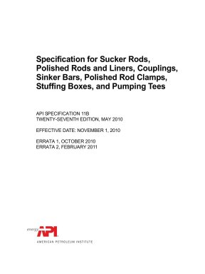 Api spec 11b 2010 (2011) (american petroleum institute)