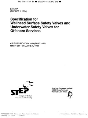 Api spec 14d 1994 scan (american petroleum institute)