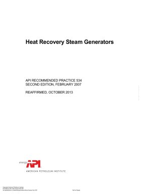 Api rp 534 2007 (2013) (american petroleum institute)