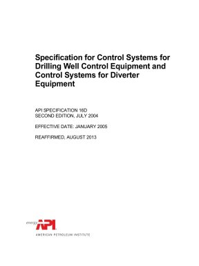 Api spec 16d 2004 (2013) (american petroleum institute)