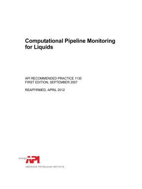 Api rp 1130 2007 (2012) (american petroleum institute)