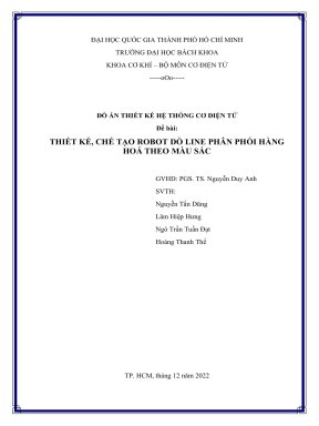 Đồ Án Thiết Kế Hệ Thống Cơ Điệntửđề Bài Thiết Kế, Chế Tạo Robot Dò Line ...