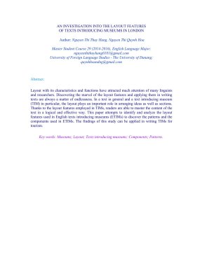 An investigation into the layout features of texts introducing museums in London