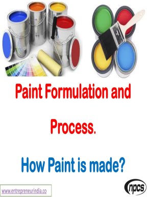 Paint formulation and process how paint is made