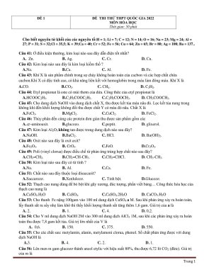 Bộ đề thpt quốc gia tổ hợp tự nhiên môn hóa có đáp án