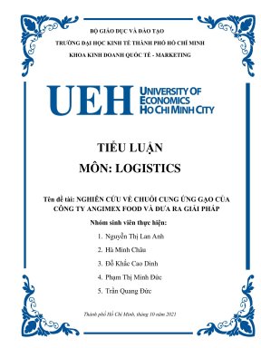 Nghiên cứu và chuỗi cung ứng gạo của công ty angimex food và đầu ra ...