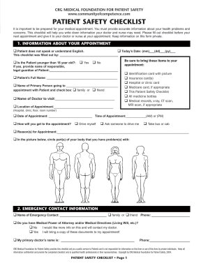Patient safety checklist