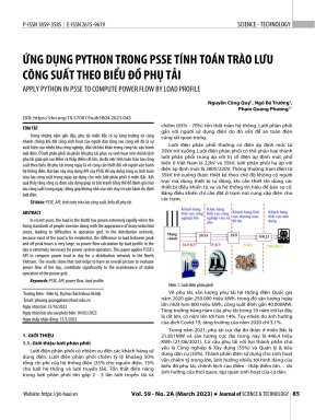 Ứng dụng python trong PSSE tính toán trào lưu công suất theo biểu đồ ...
