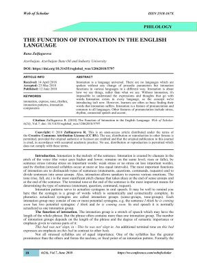The function of intonation in the english language