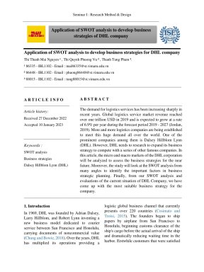 Application of SWOT analysis to develop business strategies for DHL company
