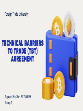 Slide technical barrieres to trade agreement