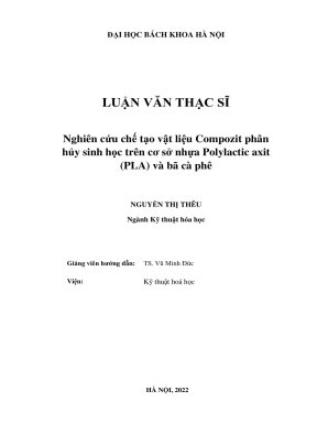 Nghiên cứu chế tạo vật liệu compozit phân hủy sinh học trên cơ sở nhựa ...
