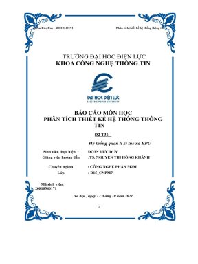 Báo cáo môn học phân tích thiết kế hệ thống thông tin đ2 t3i hệ thống ...