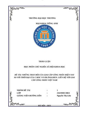 Những thay đổi của giai cấp công nhân hiện đại so với thời đại của Cmác ...