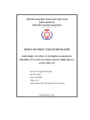 Báo cáo thực tập cơ sở ngành giới thiệu về công ty interplus logistics ...