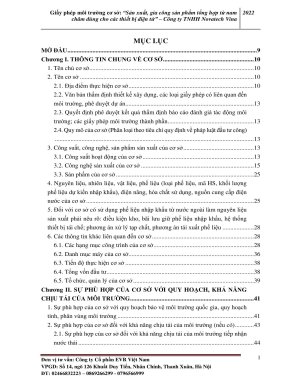 Giấy phép môi trường cơ sở: “Sản xuất, gia công sản phẩm tổng hợp từ ...