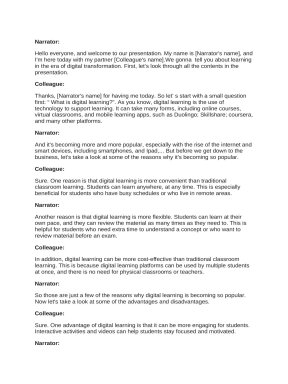 Script for a presentation about the advantages and disadvantages of ...