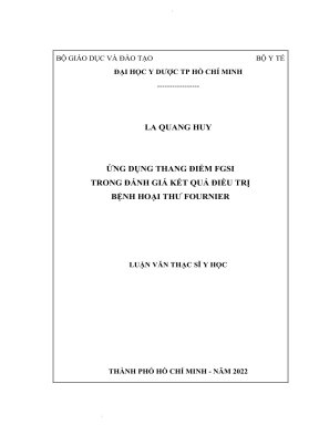 Ứng dụng thang điểm fgsi trong đánh giá kết quả điều trị bệnh hoại thư ...