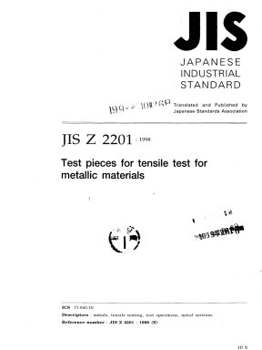 Jis z 2201 1998(tensile test speciment)