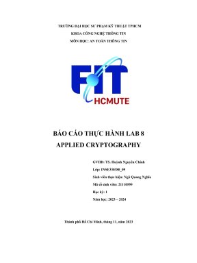 Báo cáo thực hành lab 8 applied cryptography