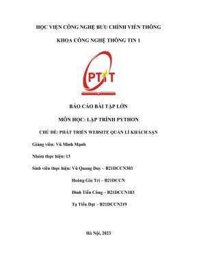 Báo cáo bài tập lớn môn học lập trình python chủ đề phát triển website ...