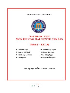 Thảo luận nhóm TMU thực trạng mua bán hàng hóa trên mạng xã hội so sánh ...
