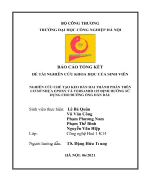 NGHIÊN cứu CHẾ tạo KEO dán HAI THÀNH PHẦN TRÊN cơ sở NHỰA EPOXY và ...